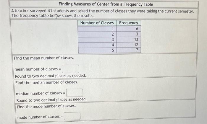 Solved A teacher surveyed 41 students and asked the number | Chegg.com