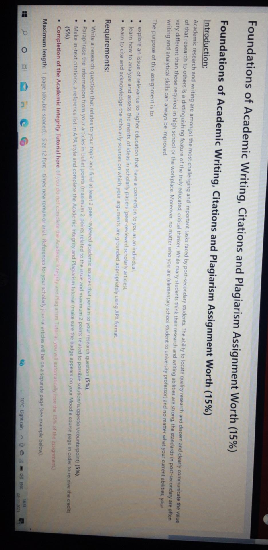 Foundations of Academic Writing, Citations and | Chegg.com