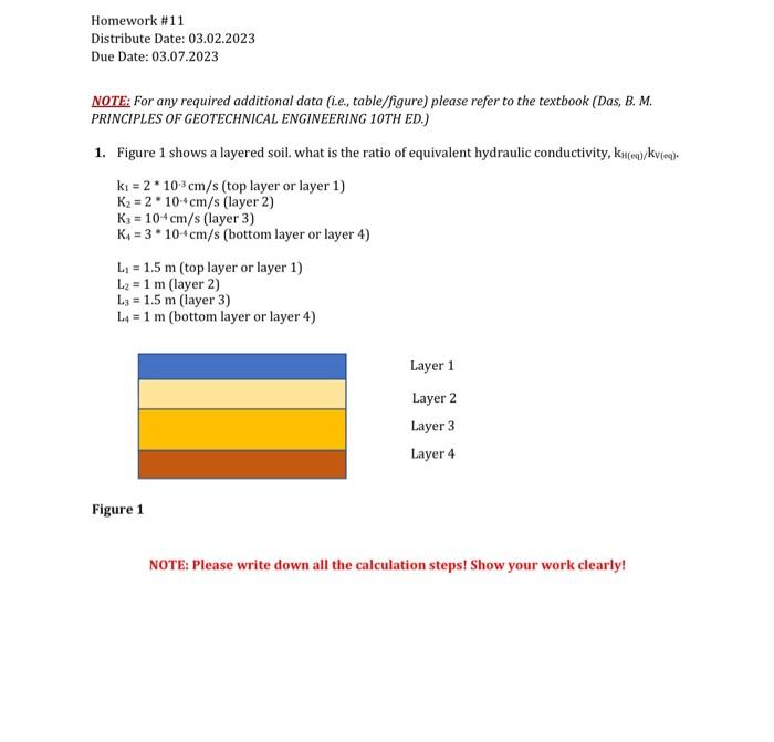 Solved PRINCIPLES OF GEOTECHNICAL ENGINEERING 10TH ED.) 1. | Chegg.com
