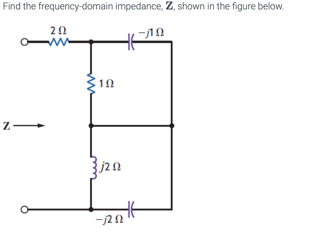 Solved Find the frequency-domain impedance, Z, ﻿shown in the | Chegg.com