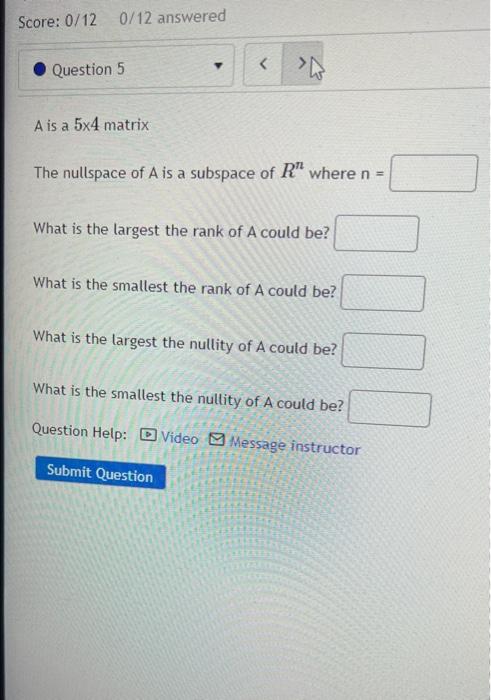 Solved Week 13: Matrix rank, null space, solut Score: | Chegg.com