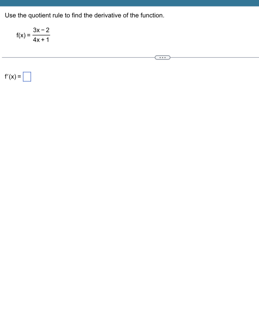 Solved Use the quotient rule to find the derivative of the | Chegg.com