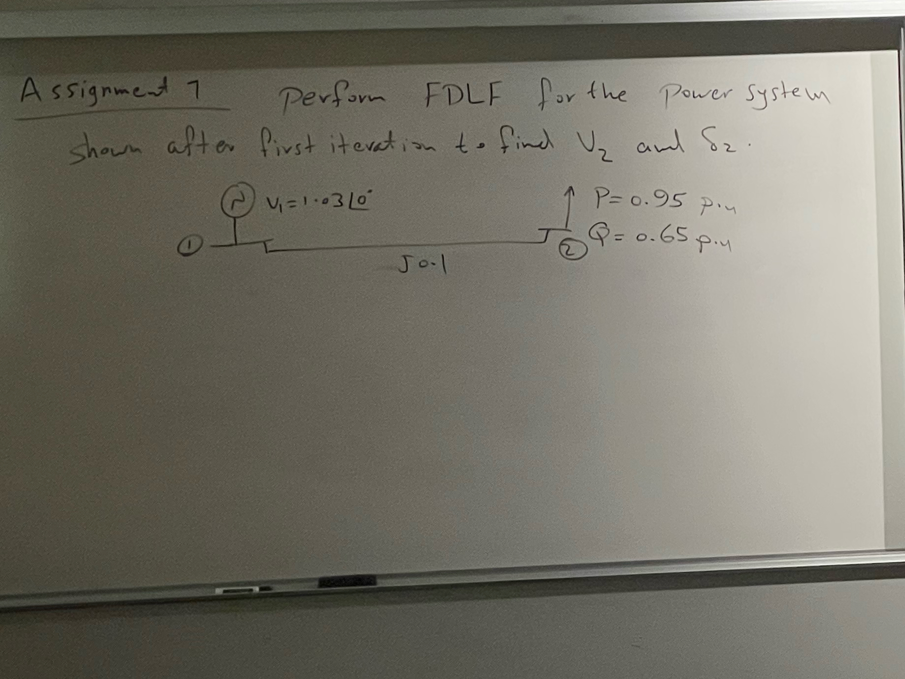Solved Assignmeat 7 ﻿perform FDLF for the power system shown | Chegg.com