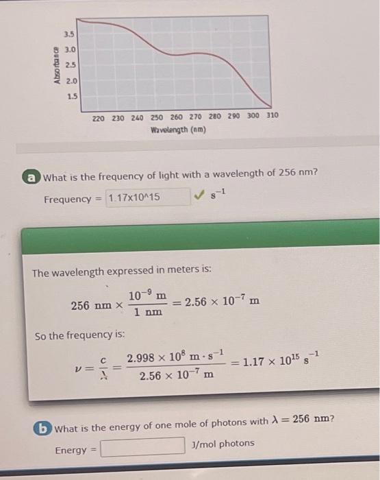 Solved a What is the frequency of light with a wavelength of | Chegg.com