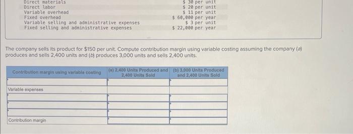 Solved Compute total product cost per unit using absorption | Chegg.com