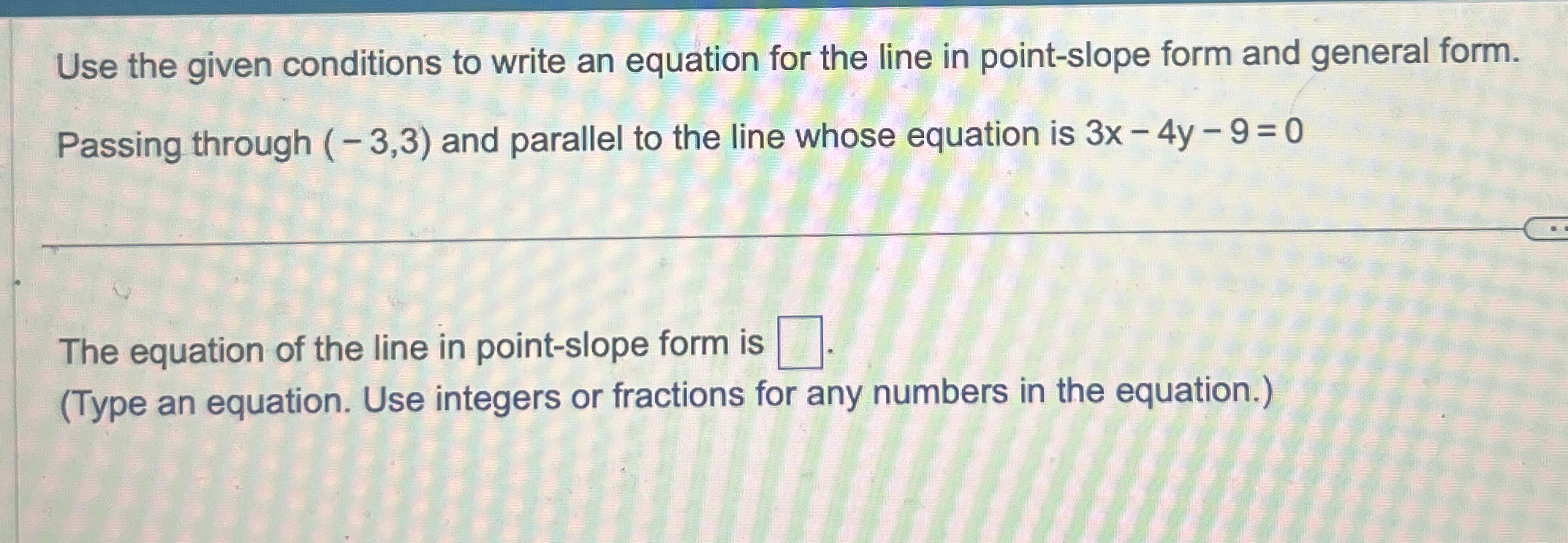 Solved Use the given conditions to write an equation for the | Chegg.com