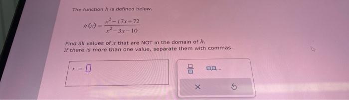 Solved The Function H Is Defined Below H X