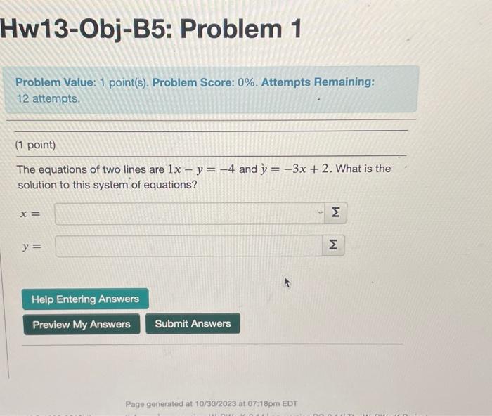 Solved Hw13-Obj-B5: Problem 1 Problem Value: 1 point(s). | Chegg.com Solved Hw13-Obj-B5: Problem 1 Problem Value: 1 point(s). | Chegg.com