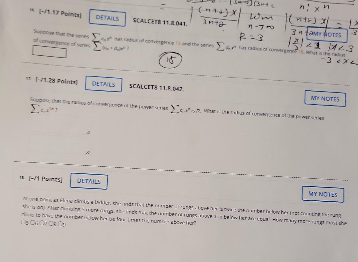 Solved 18 17. [−/1.28 Points] SCALCET8 11.8.042. MY NOTES | Chegg.com