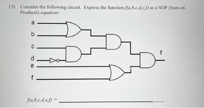 Solved 13) Consider the following circuit. Express the | Chegg.com