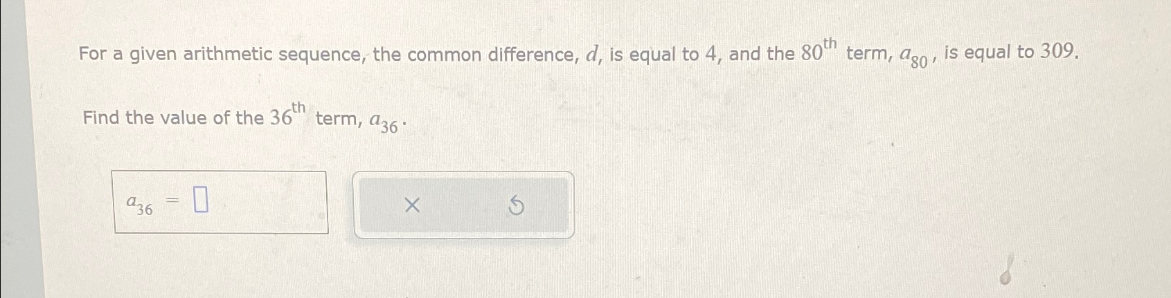 Solved For a given arithmetic sequence, the common | Chegg.com