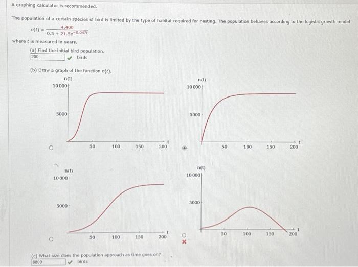 Solved graphing calculator is recommended. he population of | Chegg.com