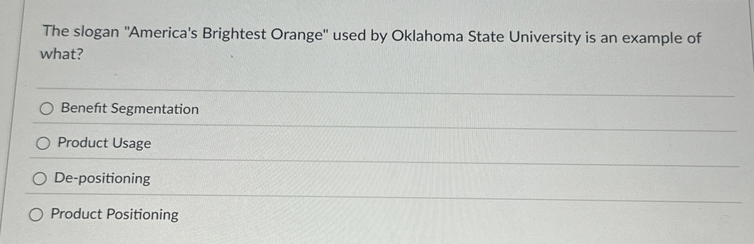 Solved The slogan "America's Brightest Orange" used by | Chegg.com