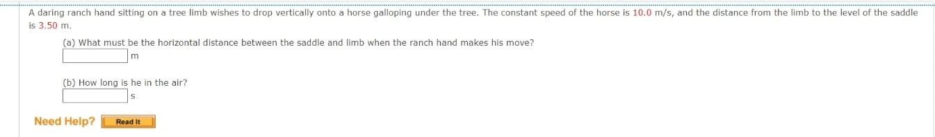 Solved A daring ranch hand sitting on a tree limb wishes to | Chegg.com
