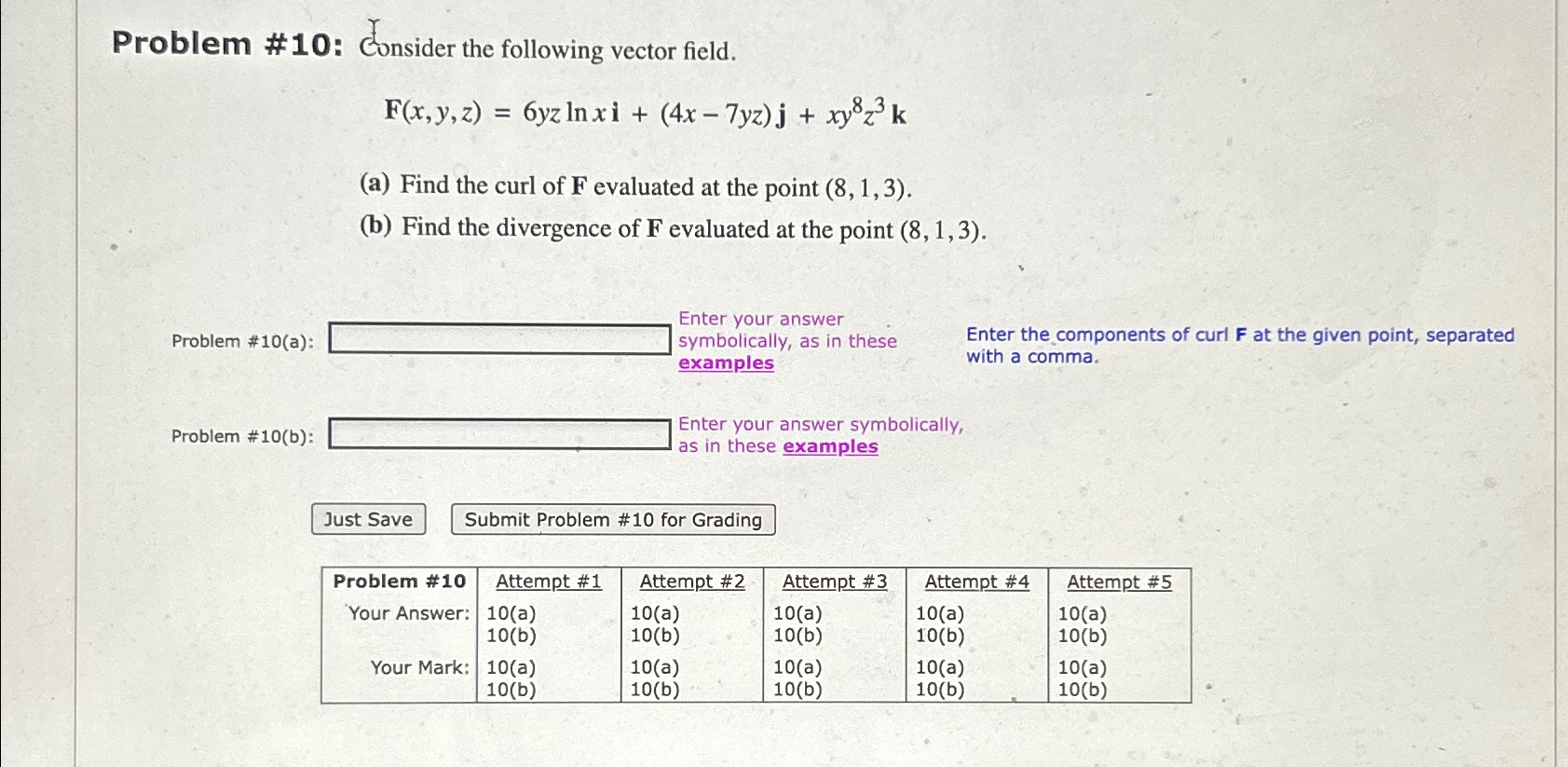 Solved Problem #10: Consider the following vector | Chegg.com