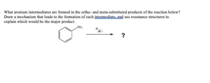 Solved what arenium intermediates are formed in the ortho | Chegg.com