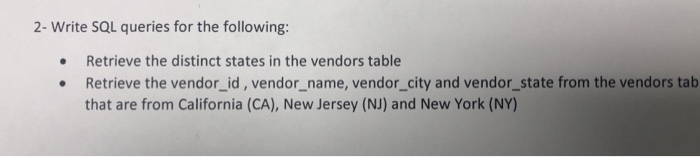 Solved 2- Write SQL queries for the following: Retrieve the | Chegg.com