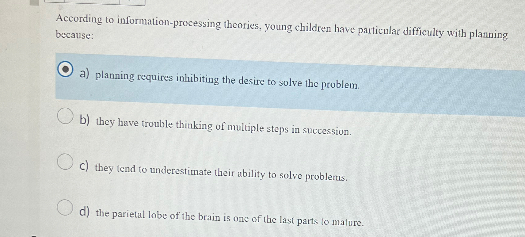 Solved According to information-processing theories, young | Chegg.com