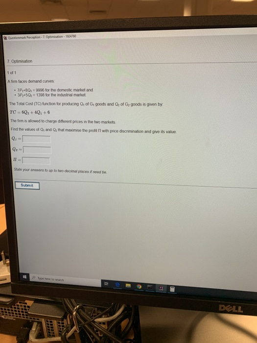 Solved Questionmark Perception - 7. Optimisation - 1904760 | Chegg.com