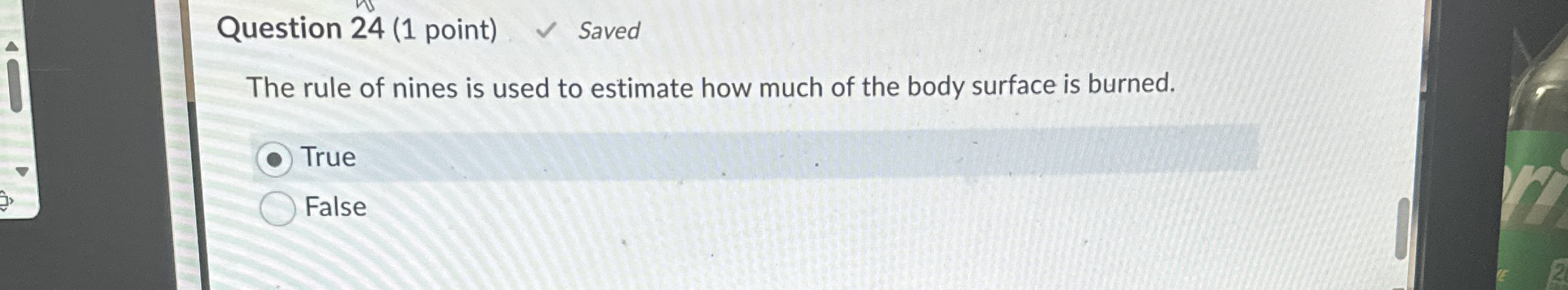 Solved Question 24 (1 ﻿point) ﻿SavedThe rule of nines is | Chegg.com