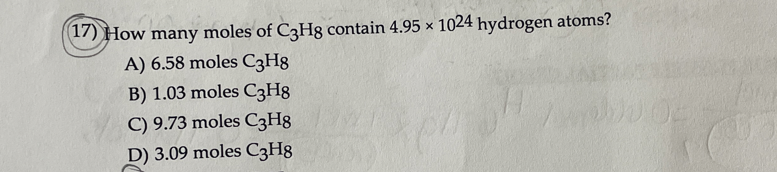 Solved How many moles of C3H8 ﻿contain 4.95×1024 ﻿hydrogen | Chegg.com