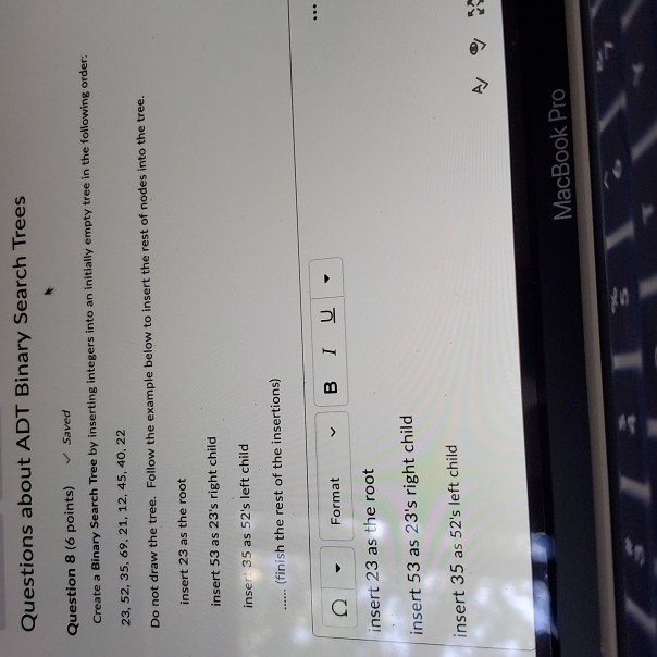 Solved Questions About Adt Binary Search Trees Question 8 6 