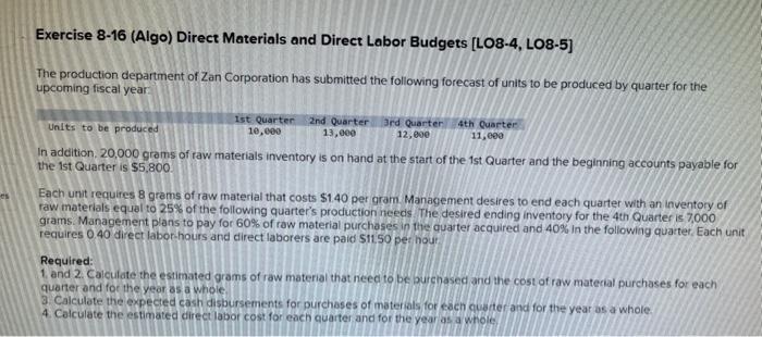Solved Exercise 8-16 (Algo) Direct Materials and Direct | Chegg.com