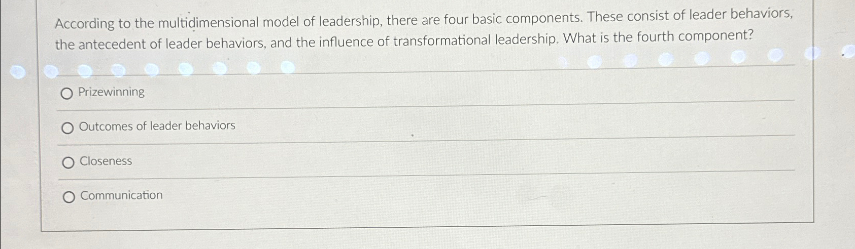 Solved According to the multidimensional model of | Chegg.com