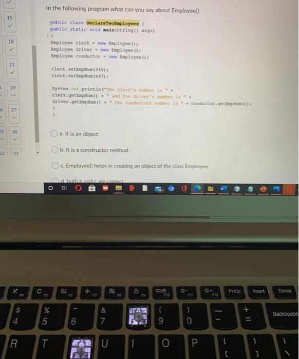 Solved 15 18 In the following program what can you say about | Chegg.com