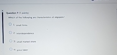 Solved Question 9 ( 5 ﻿points)Which of the following are | Chegg.com