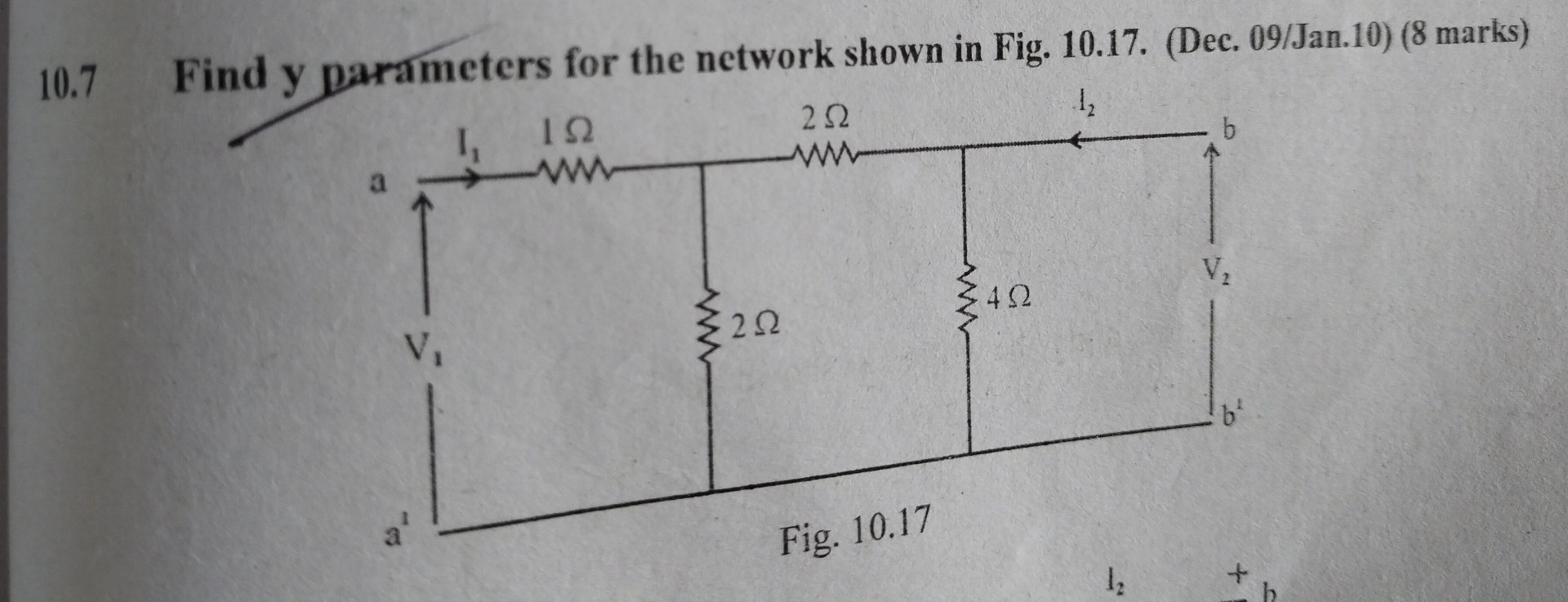 Solved 10.7 ﻿Find y parameters for the network shown in Fig. | Chegg.com