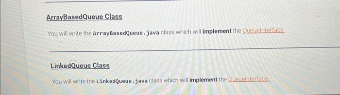 Solved ArrayBasedQueue Class You will write the | Chegg.com