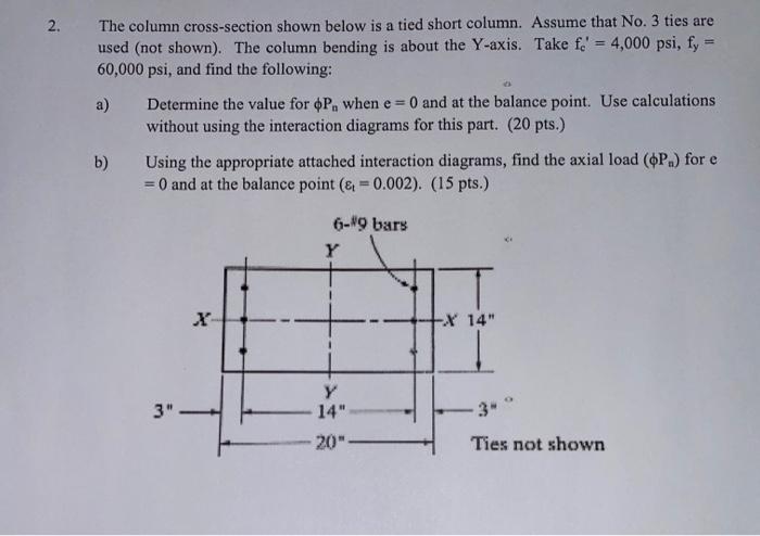 Solved 2. The column cross-section shown below is a tied | Chegg.com