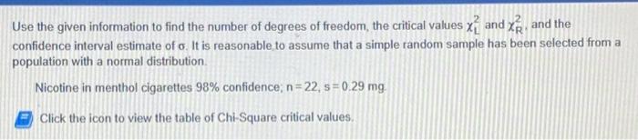Solved and the Y Use the given information to find the | Chegg.com