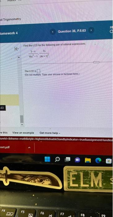 Solved Find the LCD for the following pair of rational | Chegg.com
