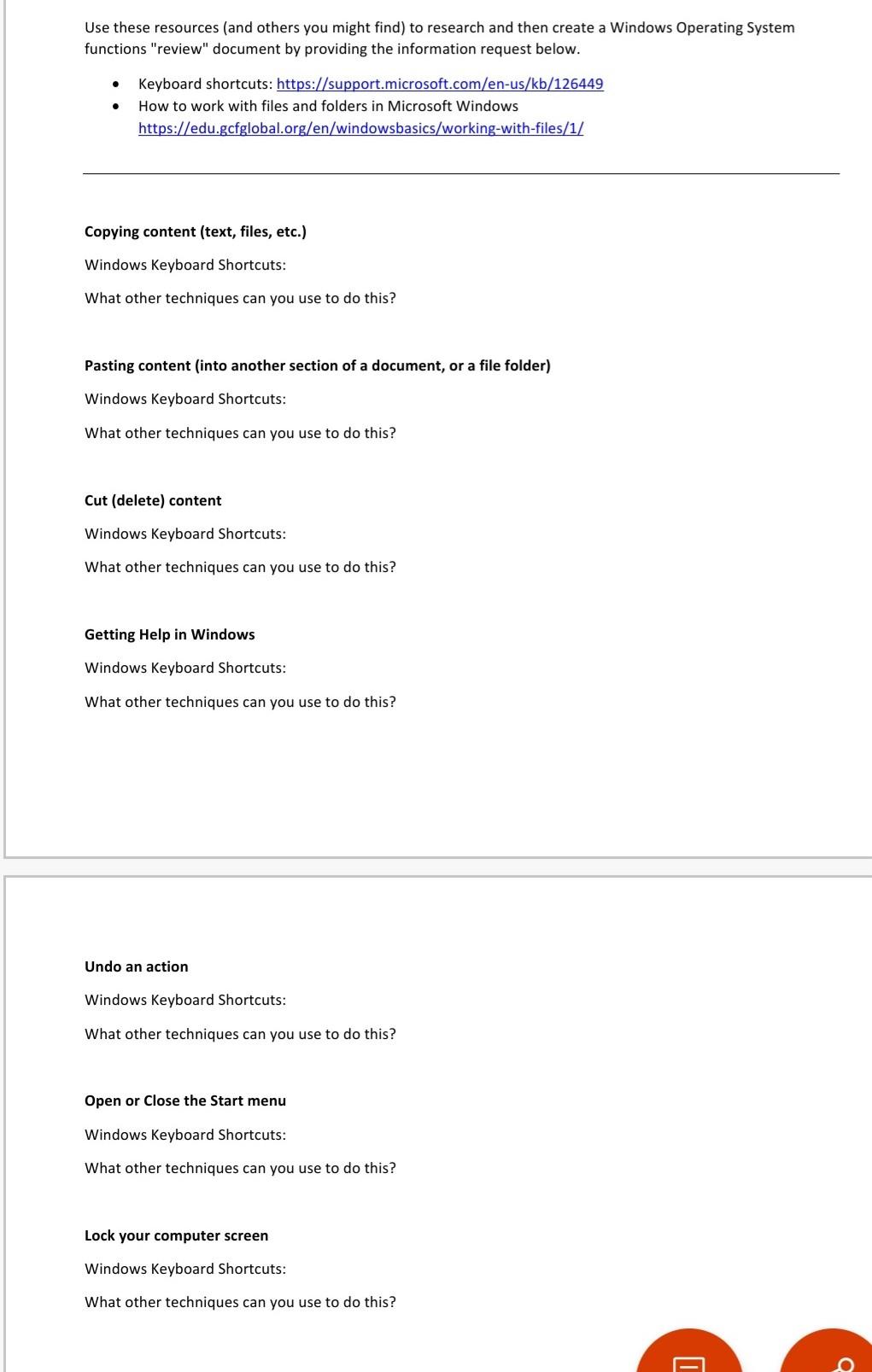 1.copying content ( text file ) 2.pasting content | Chegg.com