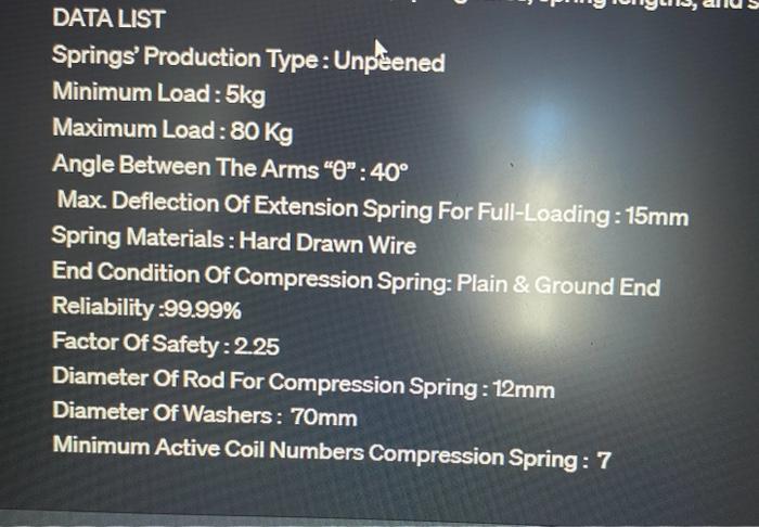 Solved Design of Helical Compression and Extension Springs A | Chegg.com