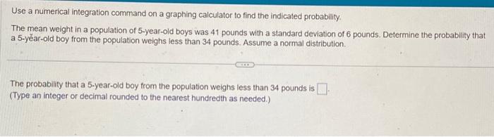 Solved Use a numerical integration command on a graphing | Chegg.com