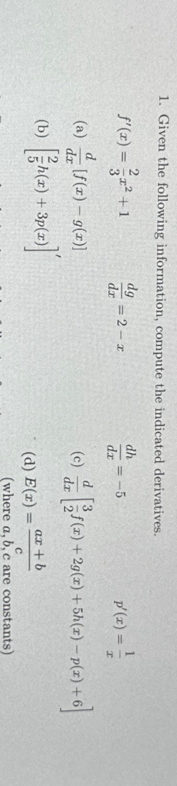 Solved Please do all 4 ﻿parts of question 1 (abcd) ﻿and also | Chegg.com