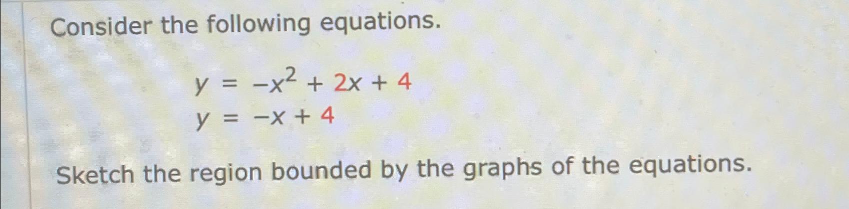 Solved Consider the following | Chegg.com