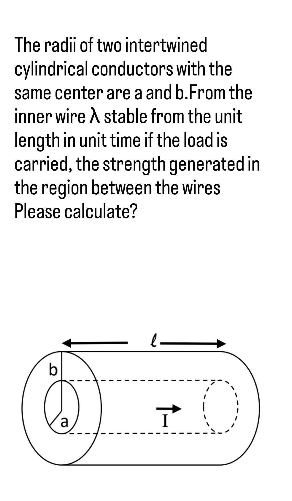 Solved The radii of two intertwined cylindrical conductors | Chegg.com