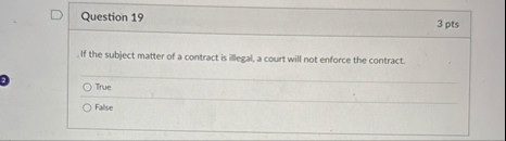 Solved Question 193 ﻿ptsIf the subject matter of a contract | Chegg.com