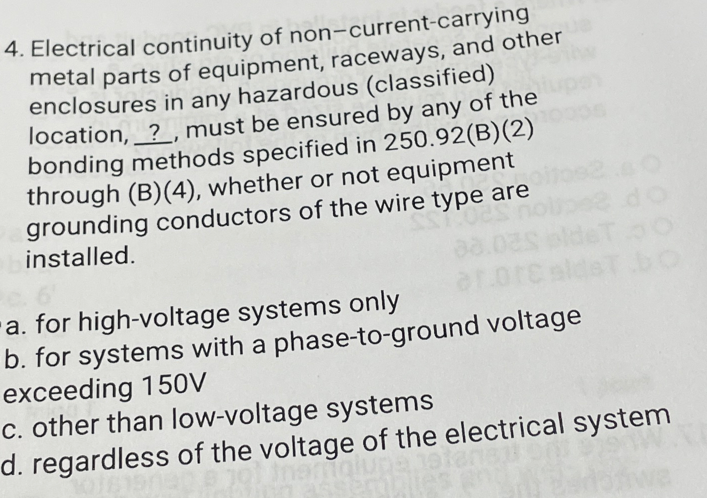 Solved Electrical continuity of non-current-carrying metal | Chegg.com