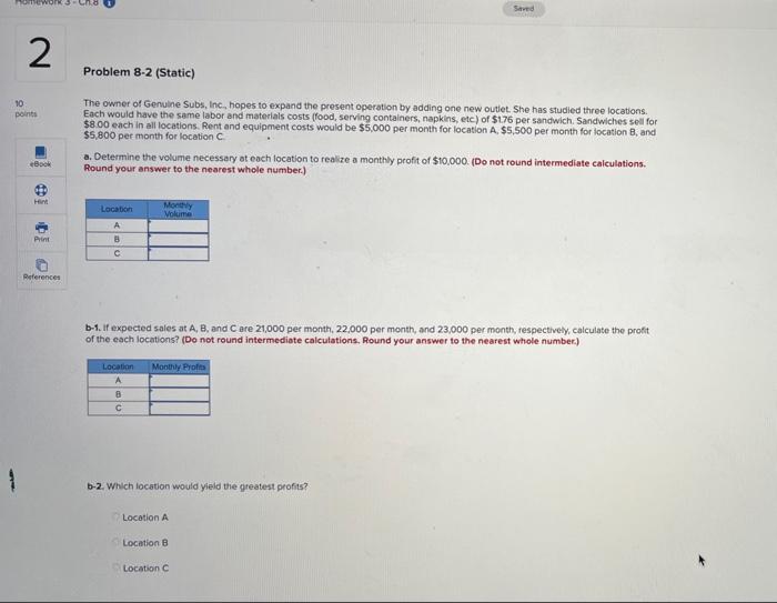 Solved Homework 3-Cha 2 10 points eBook B Hint Print | Chegg.com