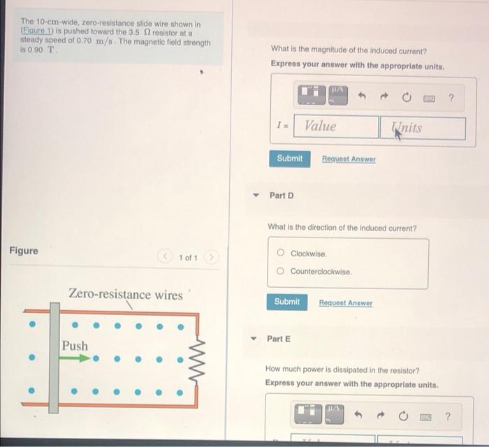 Solved The 10-cm-wide, zero-resistance slide wire shown in | Chegg.com
