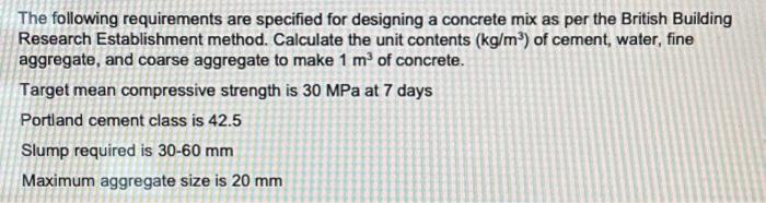 Solved The following requirements are specified for | Chegg.com