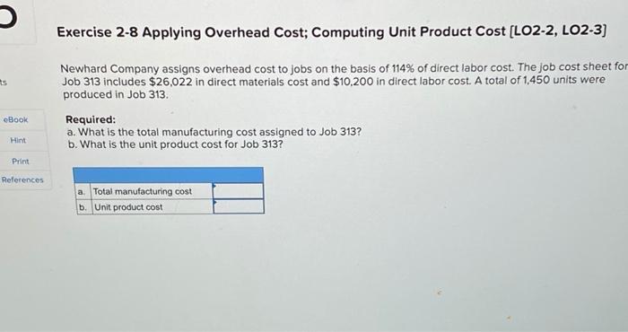 Solved Exercise 2-8 Applying Overhead Cost; Computing Unit | Chegg.com