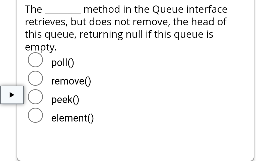 Solved The. method in the Queue interface retrieves, but | Chegg.com