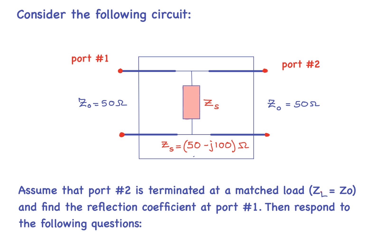 Solved Consider the following circuit:Assume that port #2 | Chegg.com