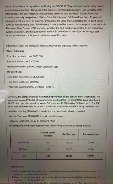 Solved Question 2 15 pts Using the company's current costing | Chegg.com